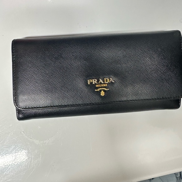 Prada | Bags | Prada Saffiano Leather Long Wallet | Poshmark